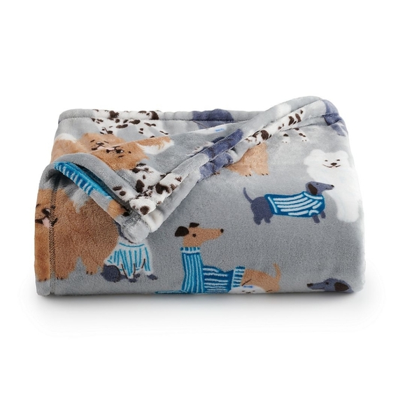 The Big One | Bedding | Dog Print Plush Throw | Poshmark
